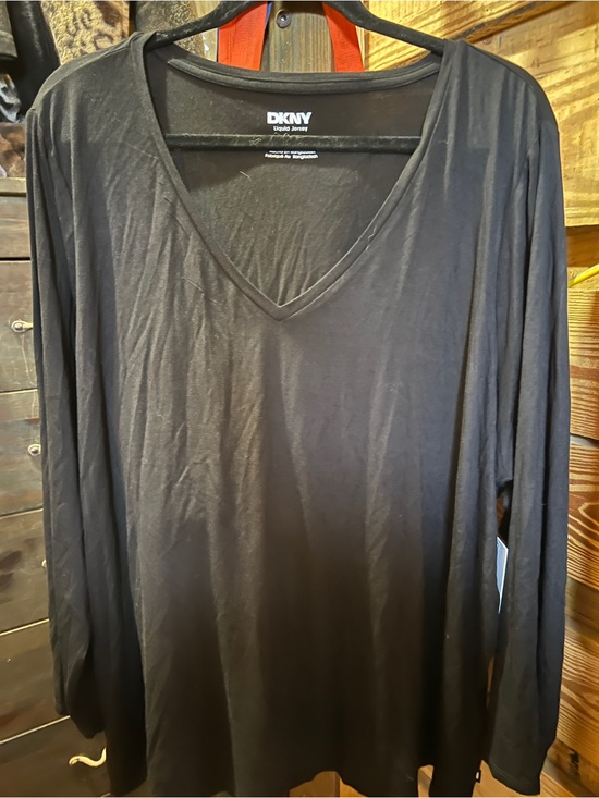 Dkny | Tops | Dkny Black Vneck Long Sleeve Tee | Poshmark